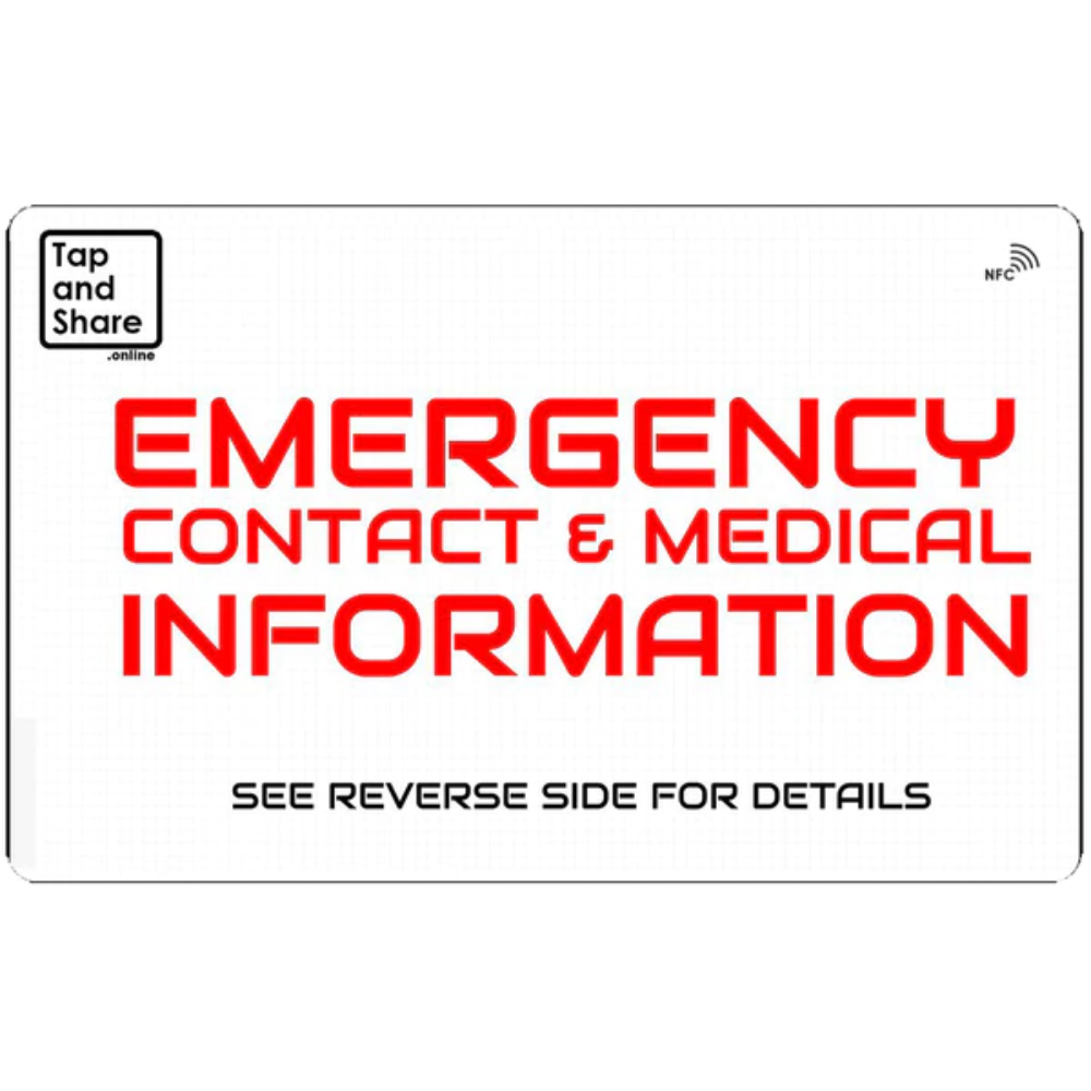 Smart NFC Emergency Medical Alert ID Information Card – HMGDirect
