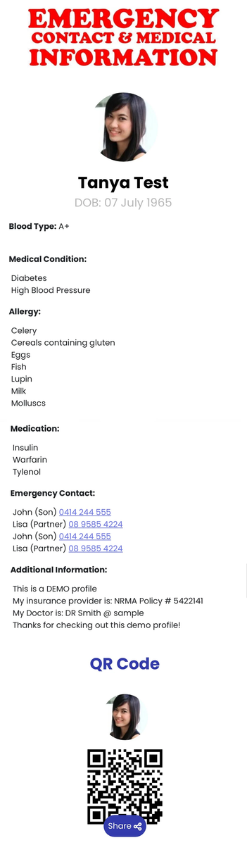 Smart NFC Emergency Medical Alert ID Information Card – HMGDirect