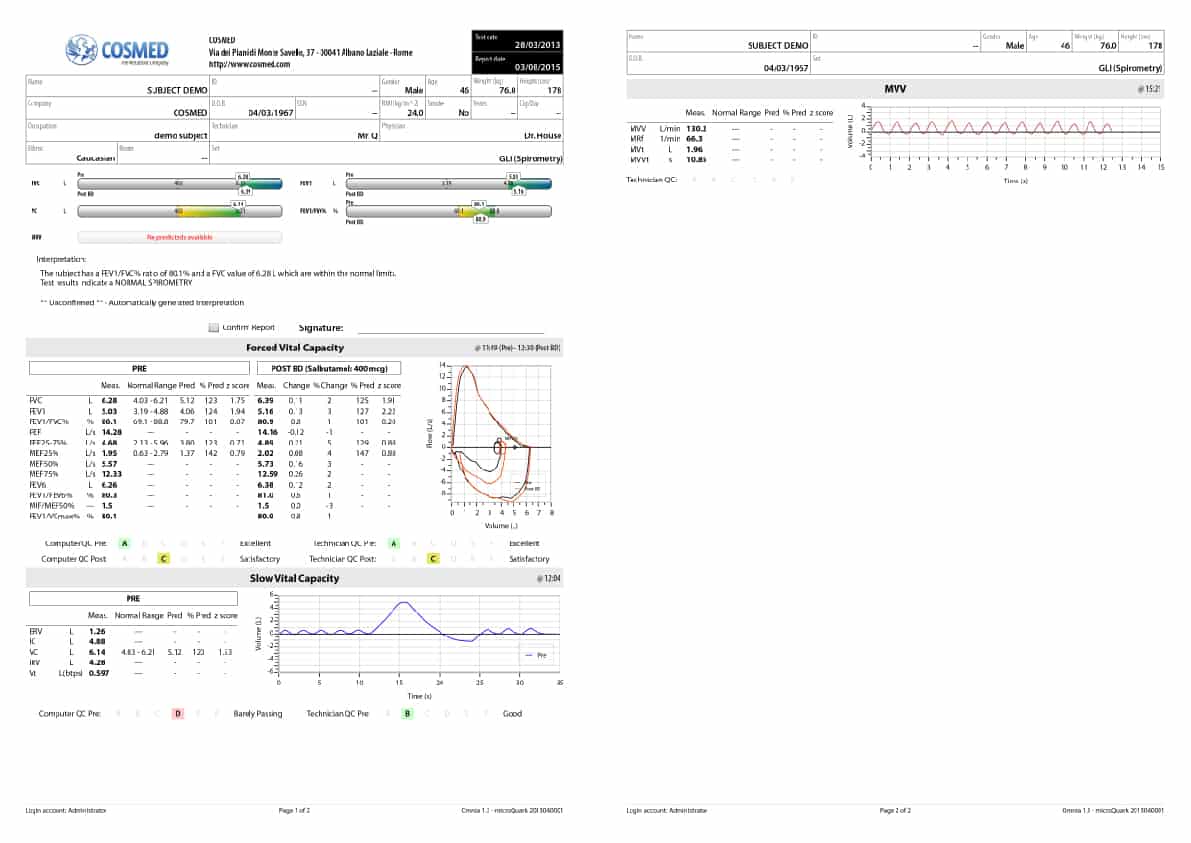 COSMED Pony FX Desktop Spirometer With Inbuilt Printer & Software ...