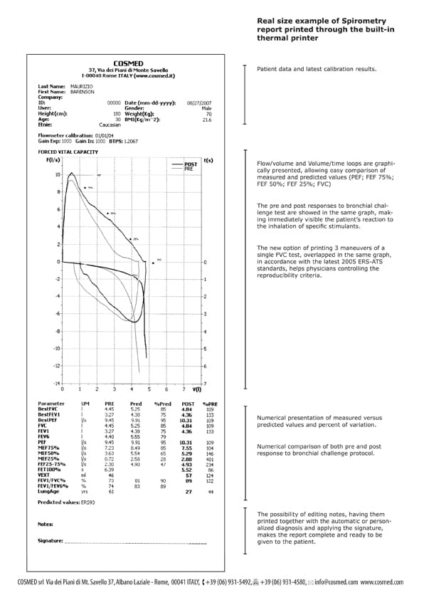 COSMED Pony FX Desktop Spirometer With Inbuilt Printer & Software ...