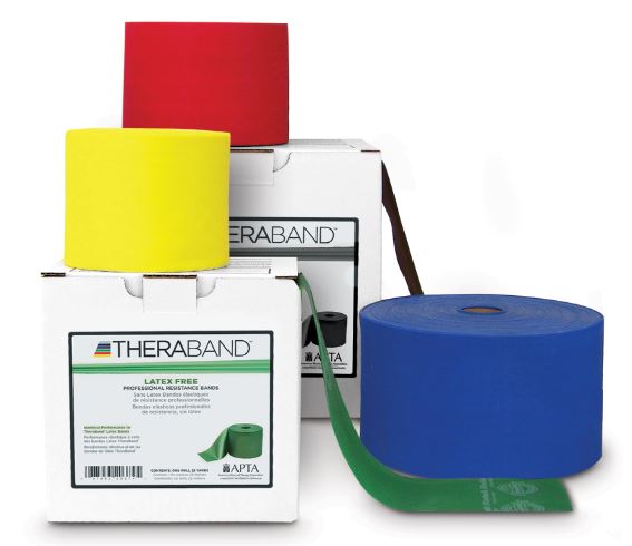 TheraBand Latex Free Bulk Resistance Band Rolls 22m Medium Red – HMGDirect